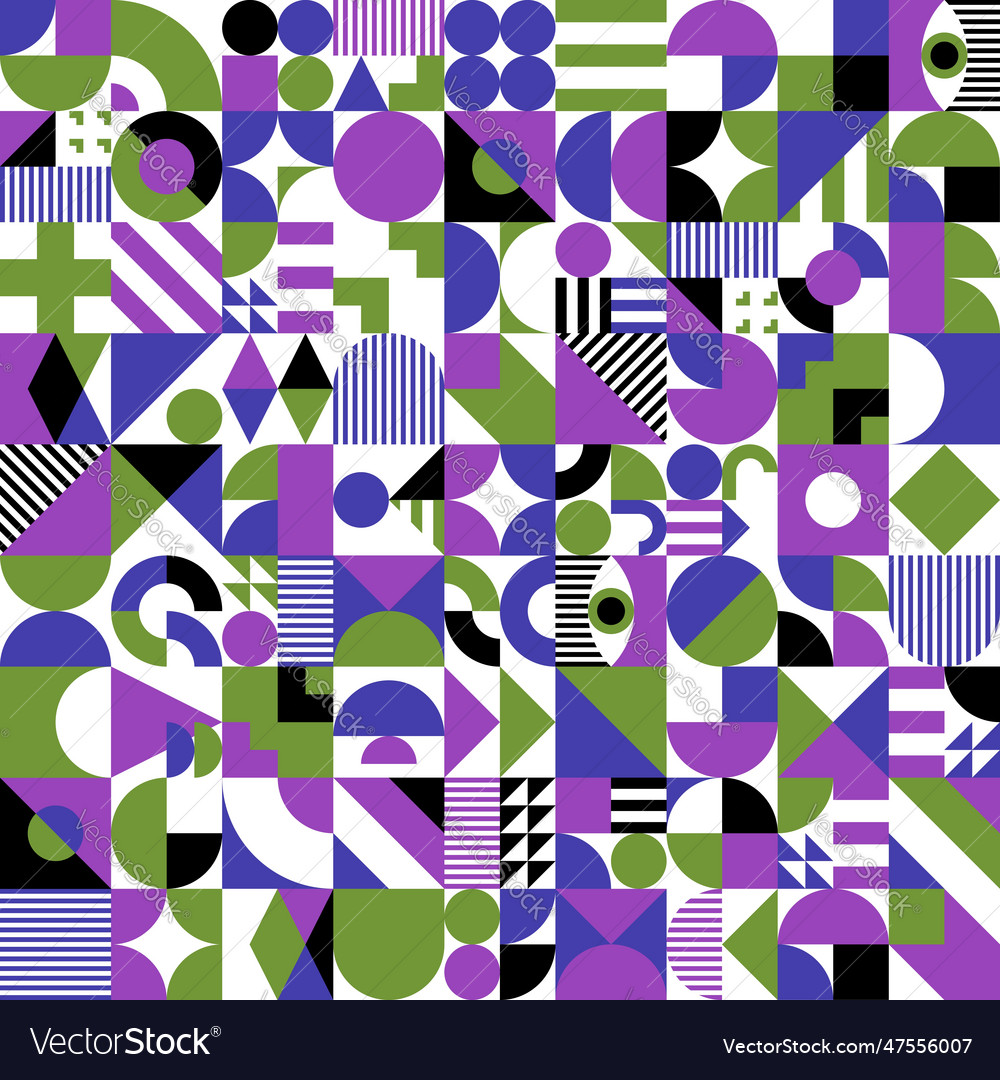 Bauhaus elements seamless pattern background Vector Image