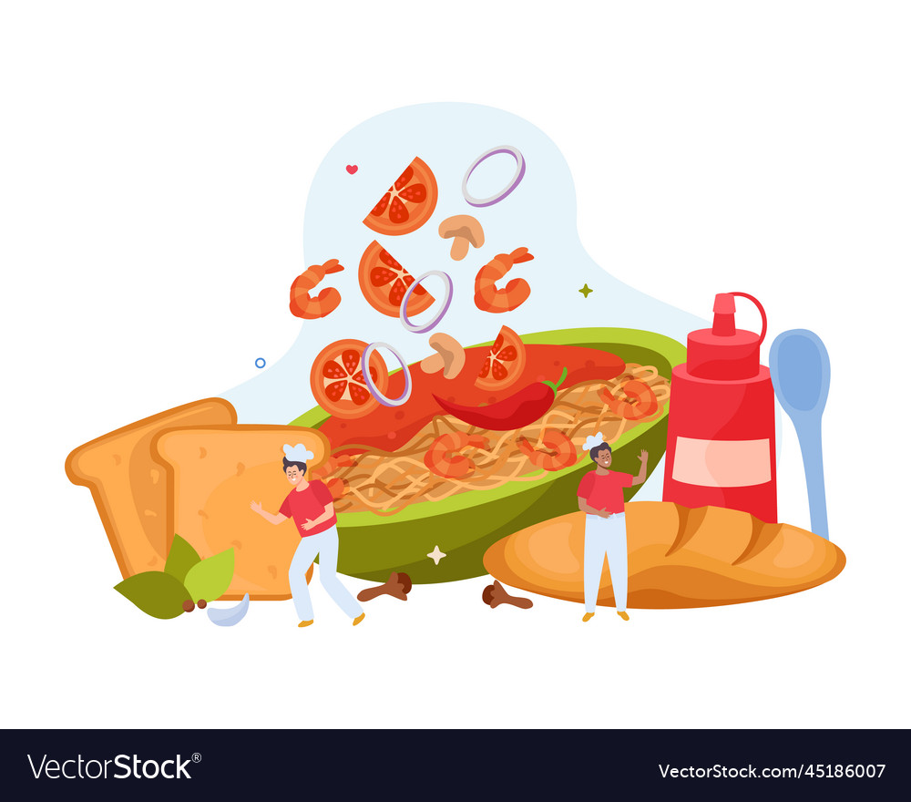 Bread and meal composition Royalty Free Vector Image