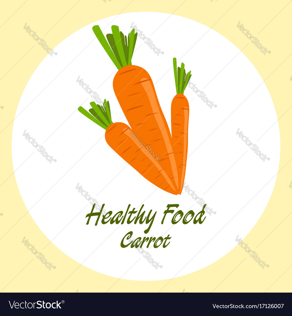 Carrot healthy food concept Royalty Free Vector Image