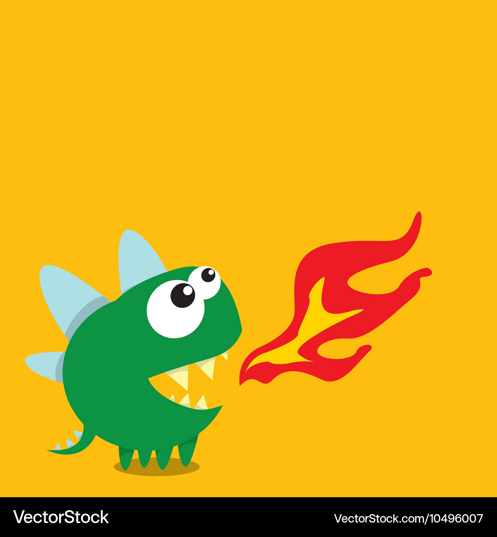 Cartoon funny dragon dinosaur Royalty Free Vector Image