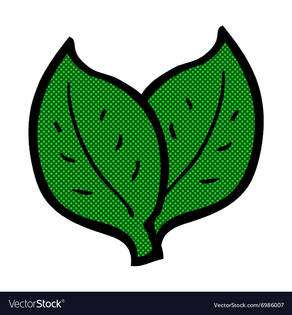 Comic cartoon leaf Royalty Free Vector Image - VectorStock