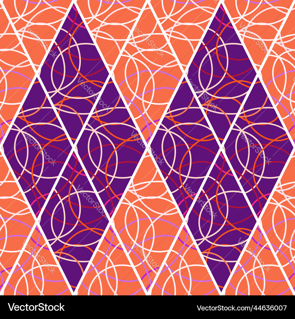 Decorative rhombus abstract lines tile ornament Vector Image