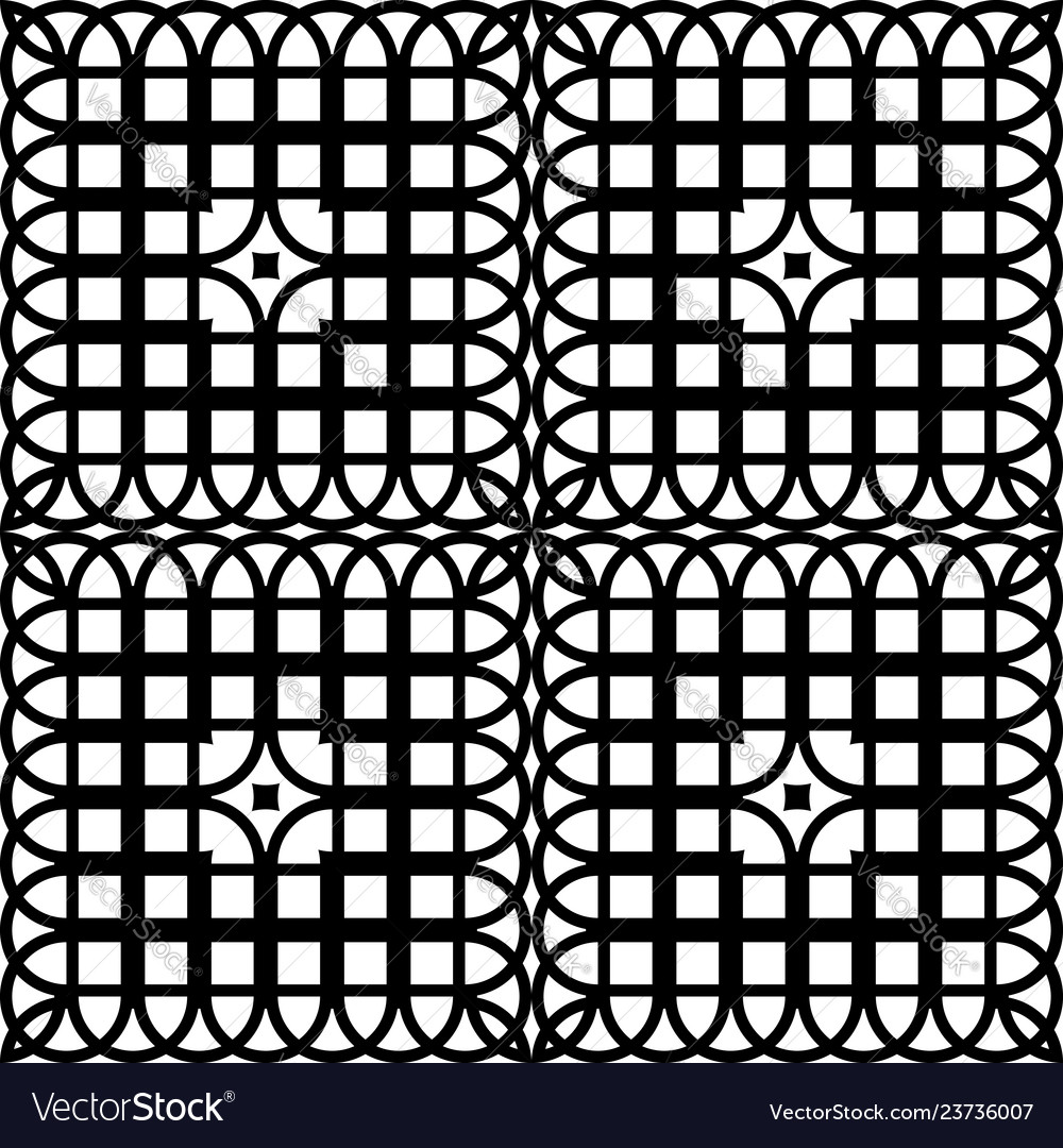 Design Seamless Monochrome Geometric Pattern Vector Image