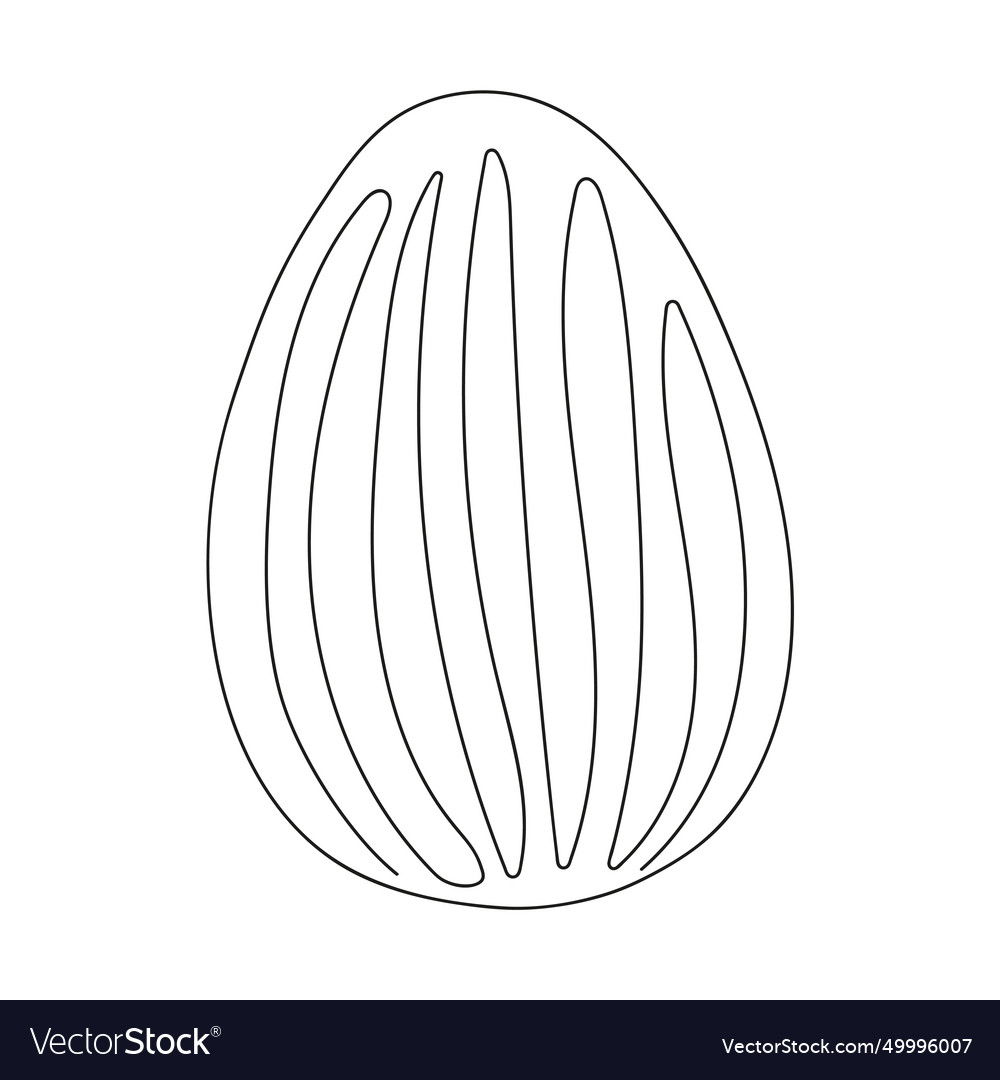 Easter egg with pattern continuous one line Vector Image
