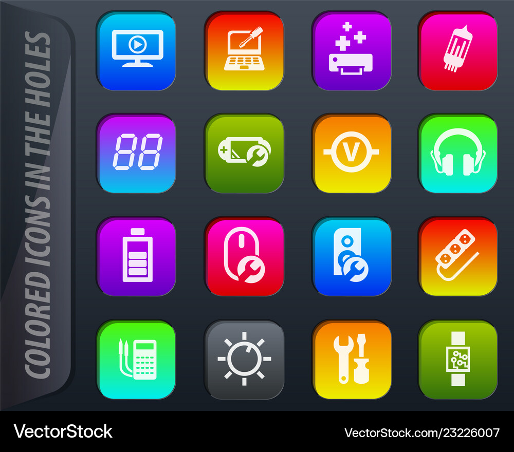 Electronic repair icons set Royalty Free Vector Image