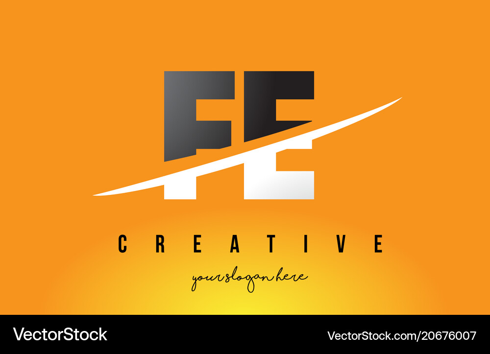 Fe f e letter modern logo design with yellow Vector Image