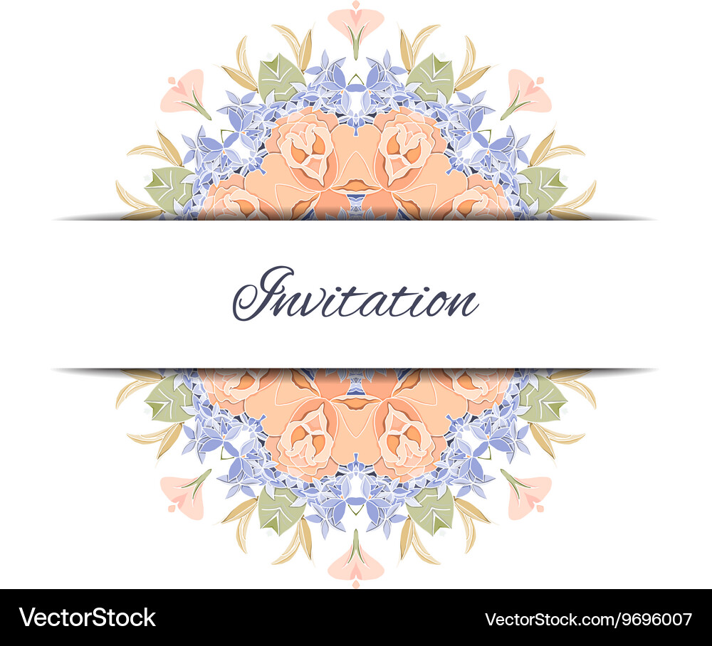 Flower invitation card Royalty Free Vector Image