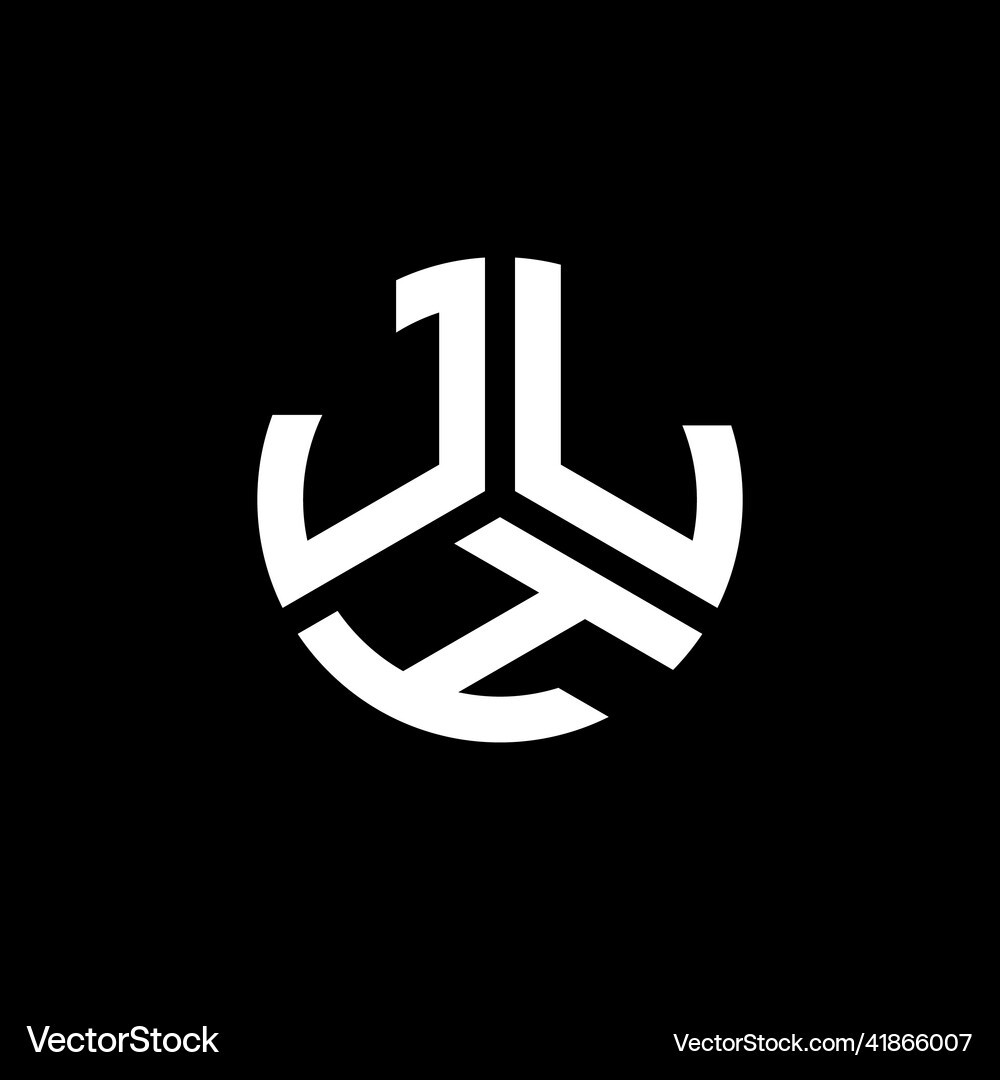 Jlh letter logo design on black background Vector Image