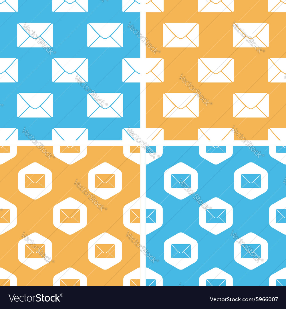 Letter pattern set colored Royalty Free Vector Image