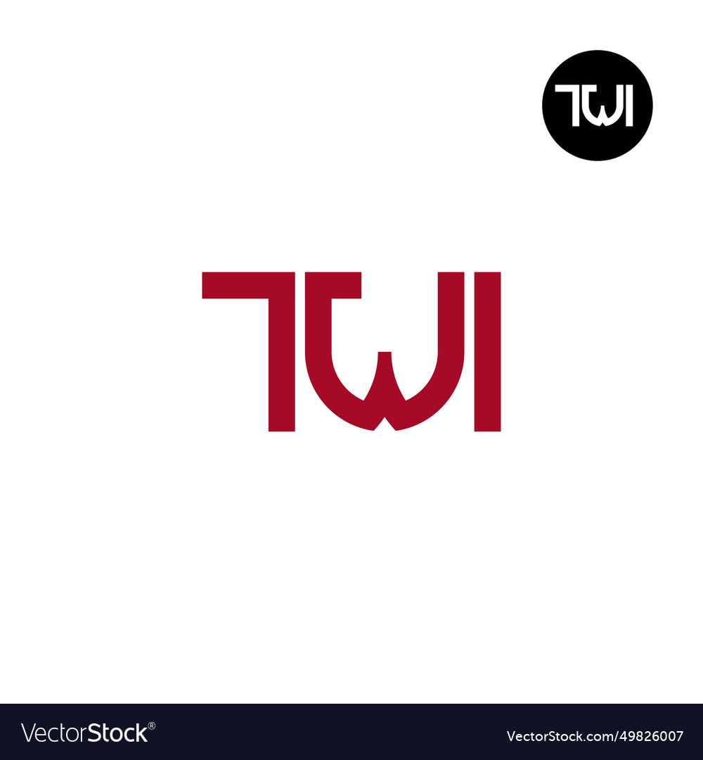 Letter twi monogram logo design Royalty Free Vector Image
