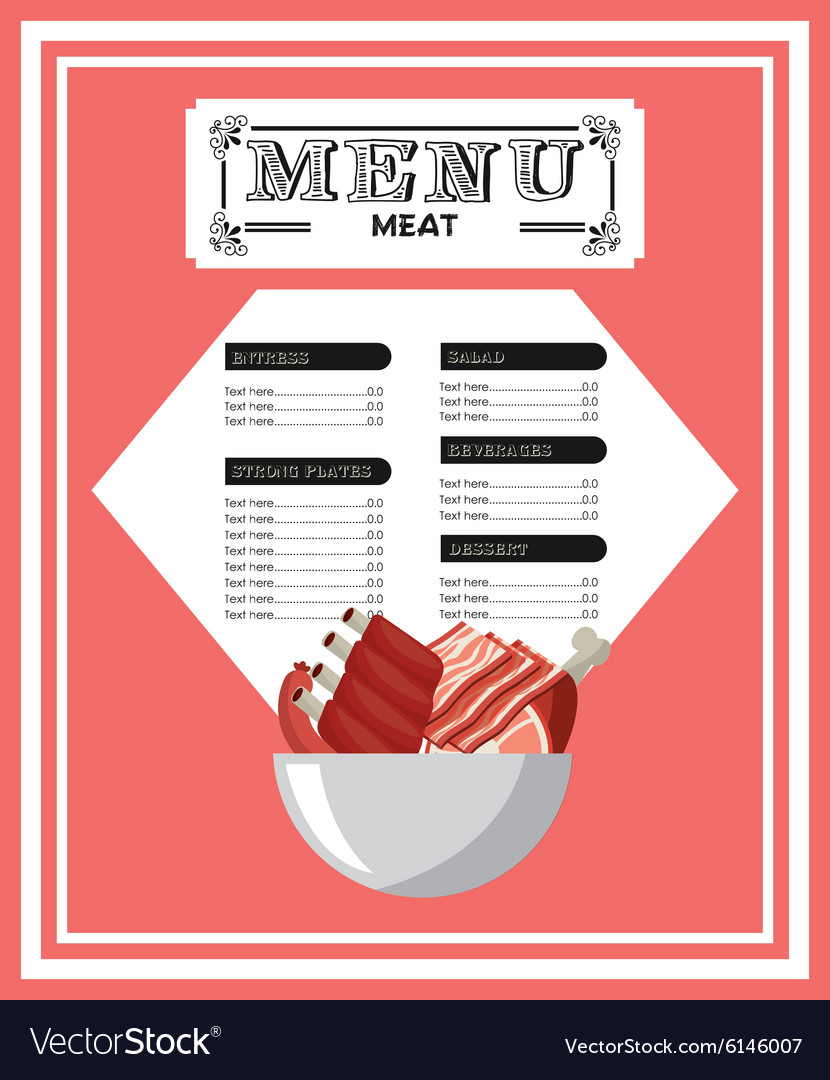 Meat menu Royalty Free Vector Image - VectorStock