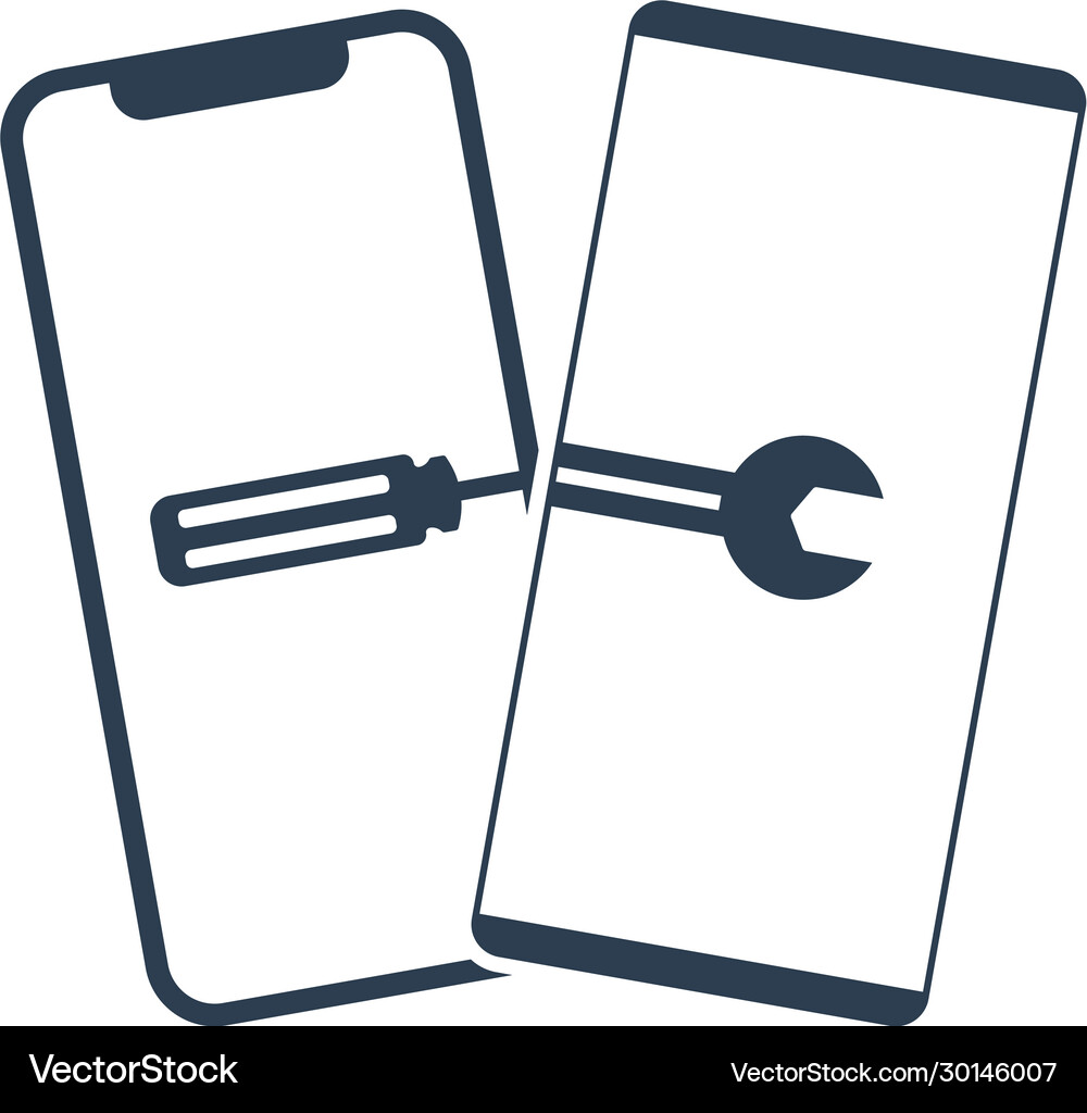 Phone mobile repair logo smartphone and tools Vector Image