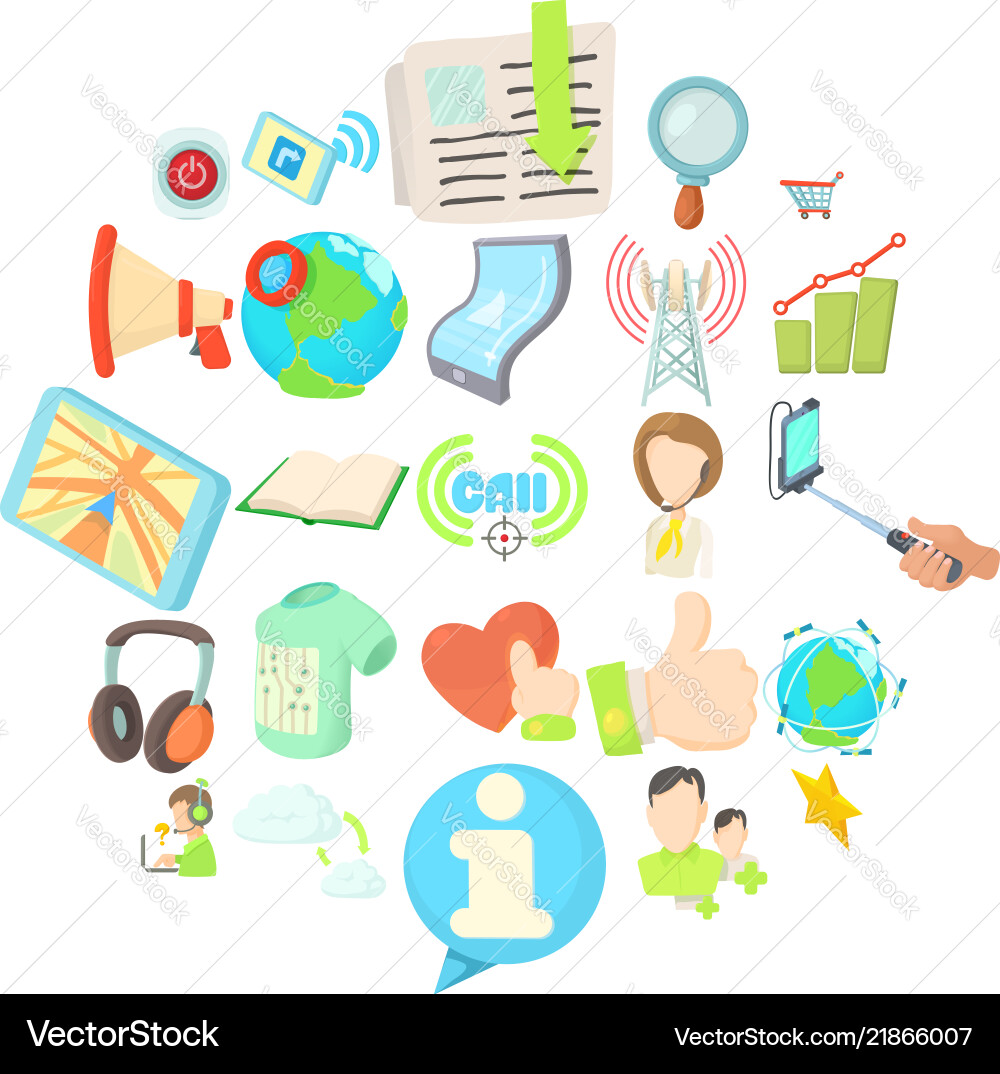 Tinkle icons set cartoon style Royalty Free Vector Image