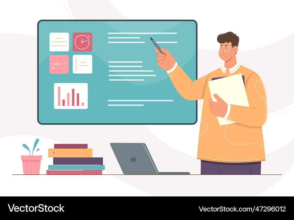 Business training with teacher speaker expert Vector Image