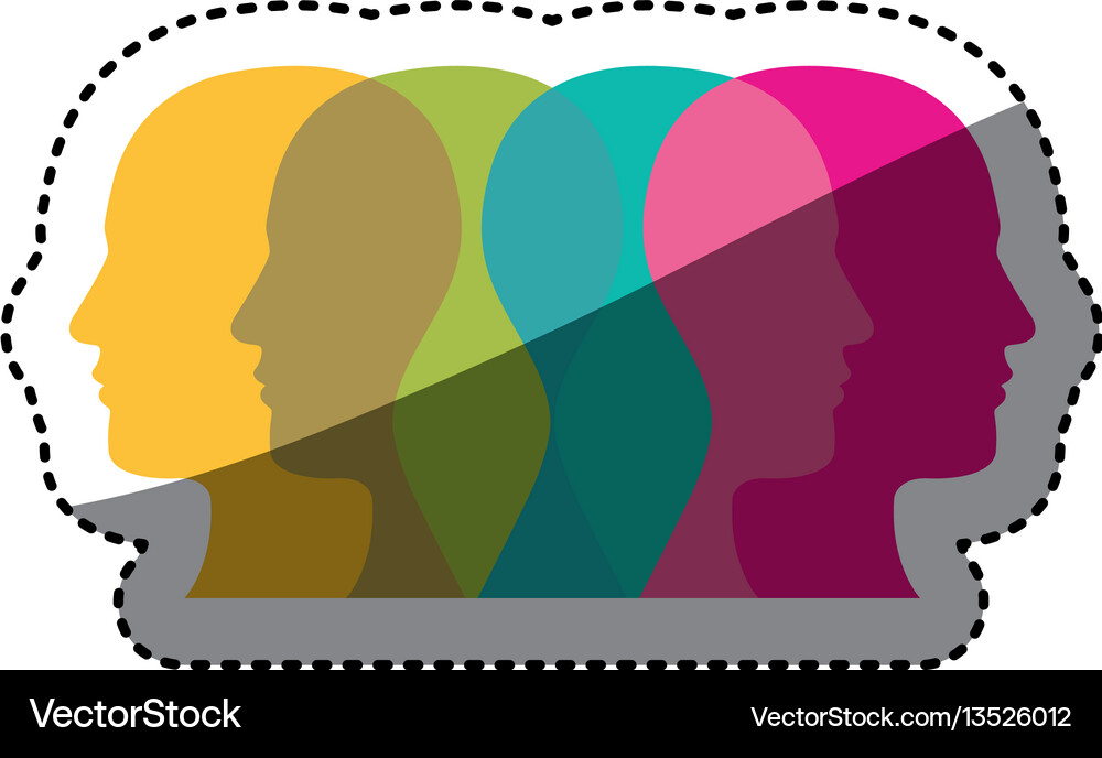 Color contour humans icon Royalty Free Vector Image