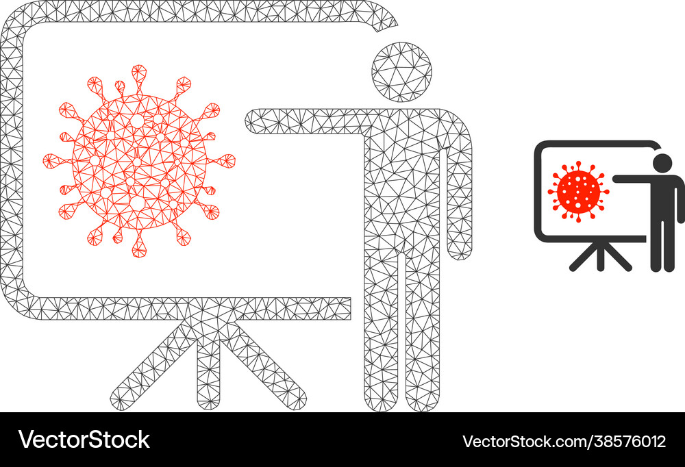 Coronavirus lecture mesh wire frame model Vector Image