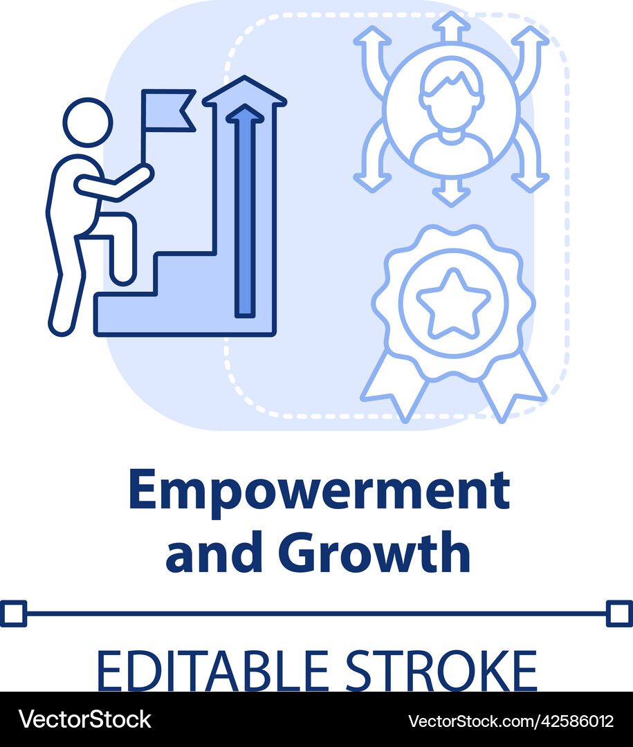 Empowerment and growth light blue concept icon Vector Image
