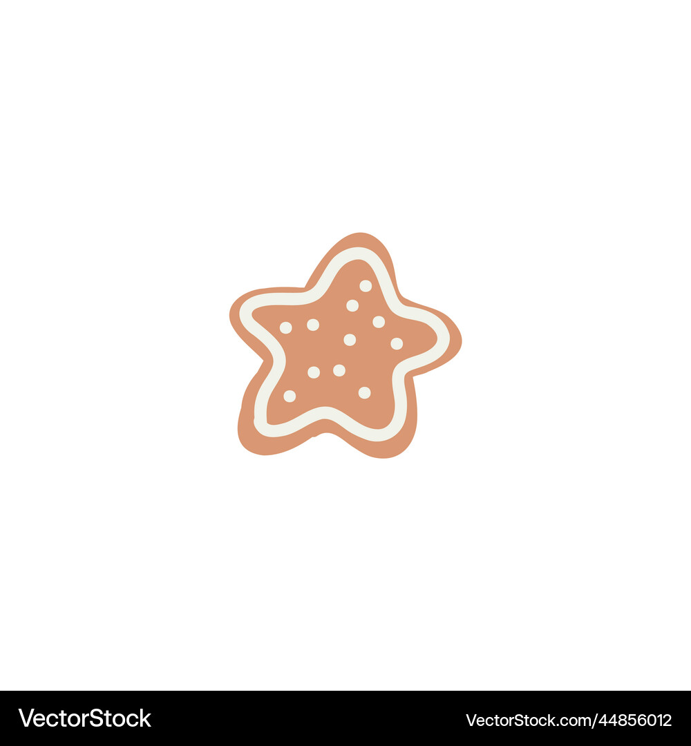 Funny ginger star sticker gingerbread doodle xmas Vector Image