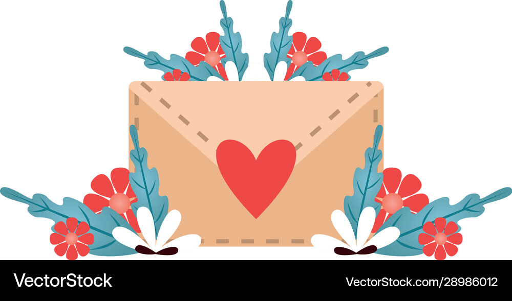 Happy valentines day envelope with heart Vector Image