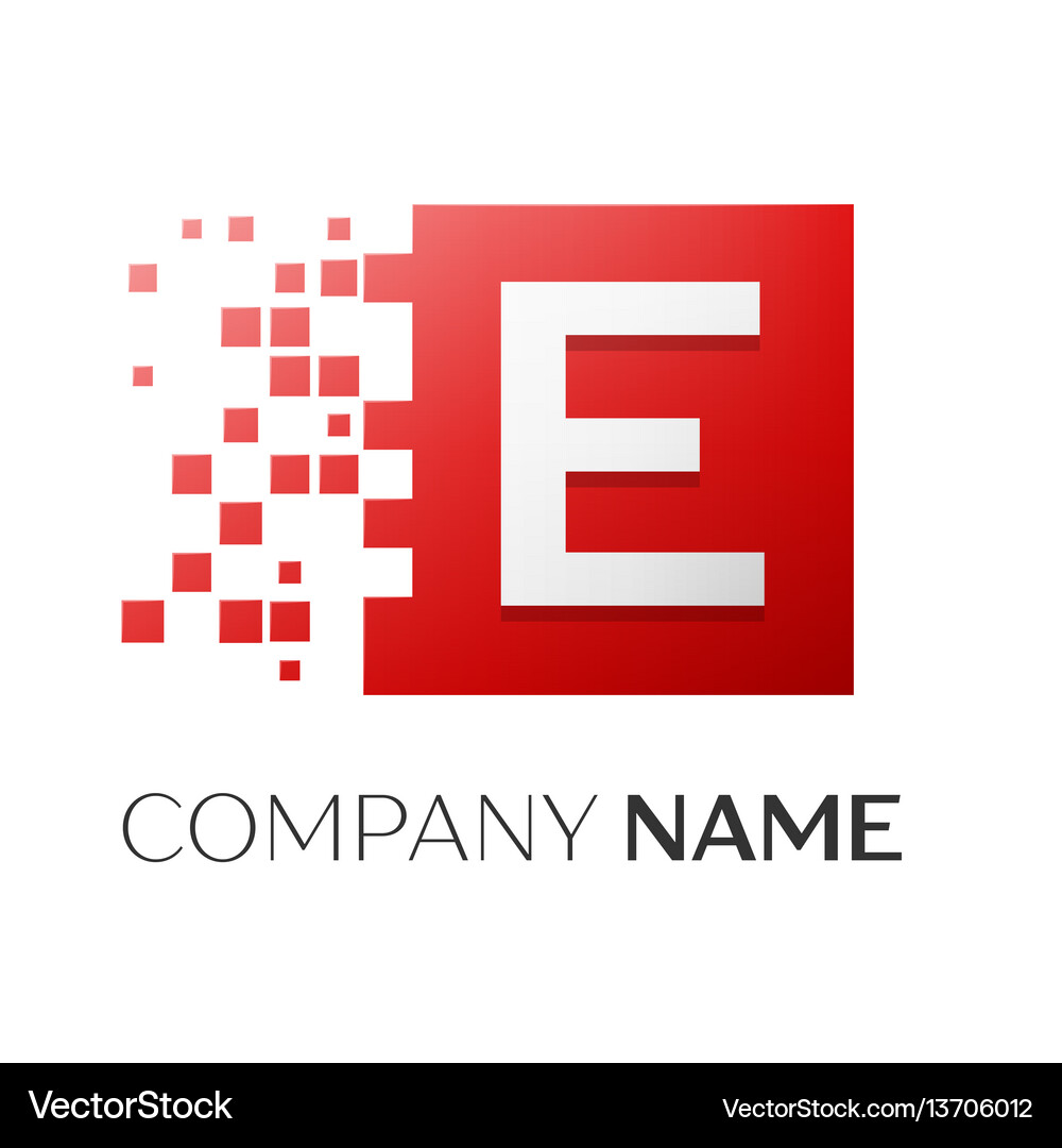 Letter e logo symbol in colorful square Royalty Free Vector