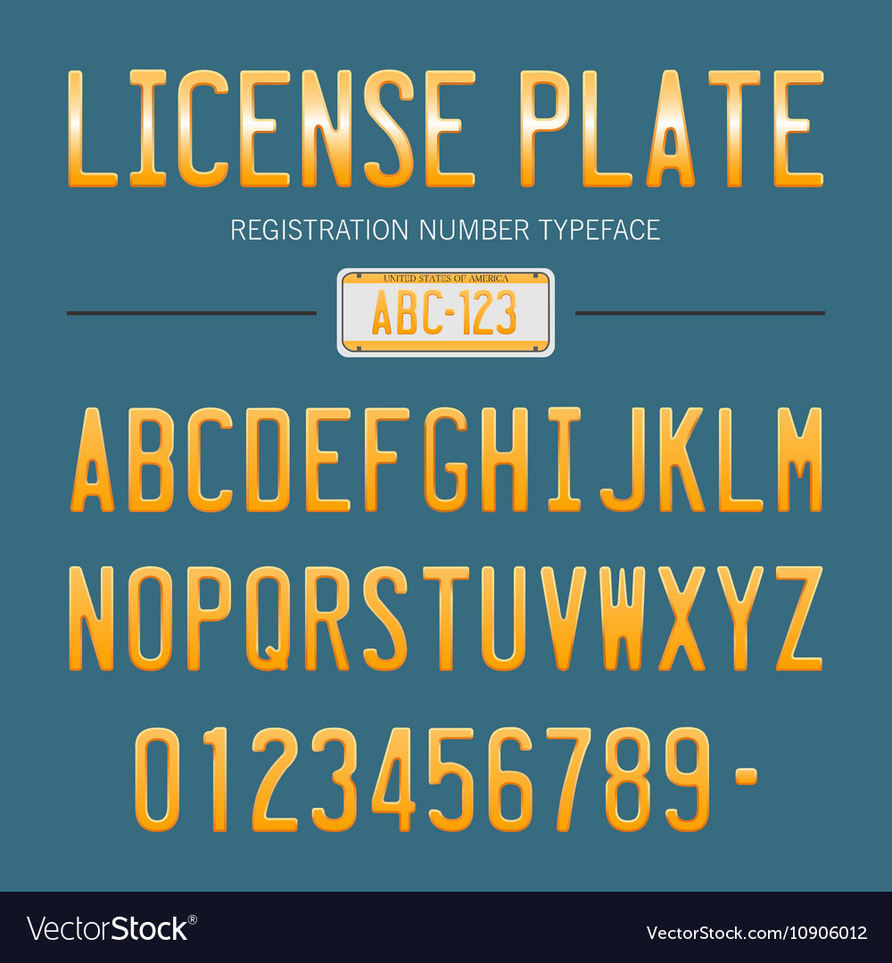 Modern license plate font for registration numbers Modern license plate font for registration numbers