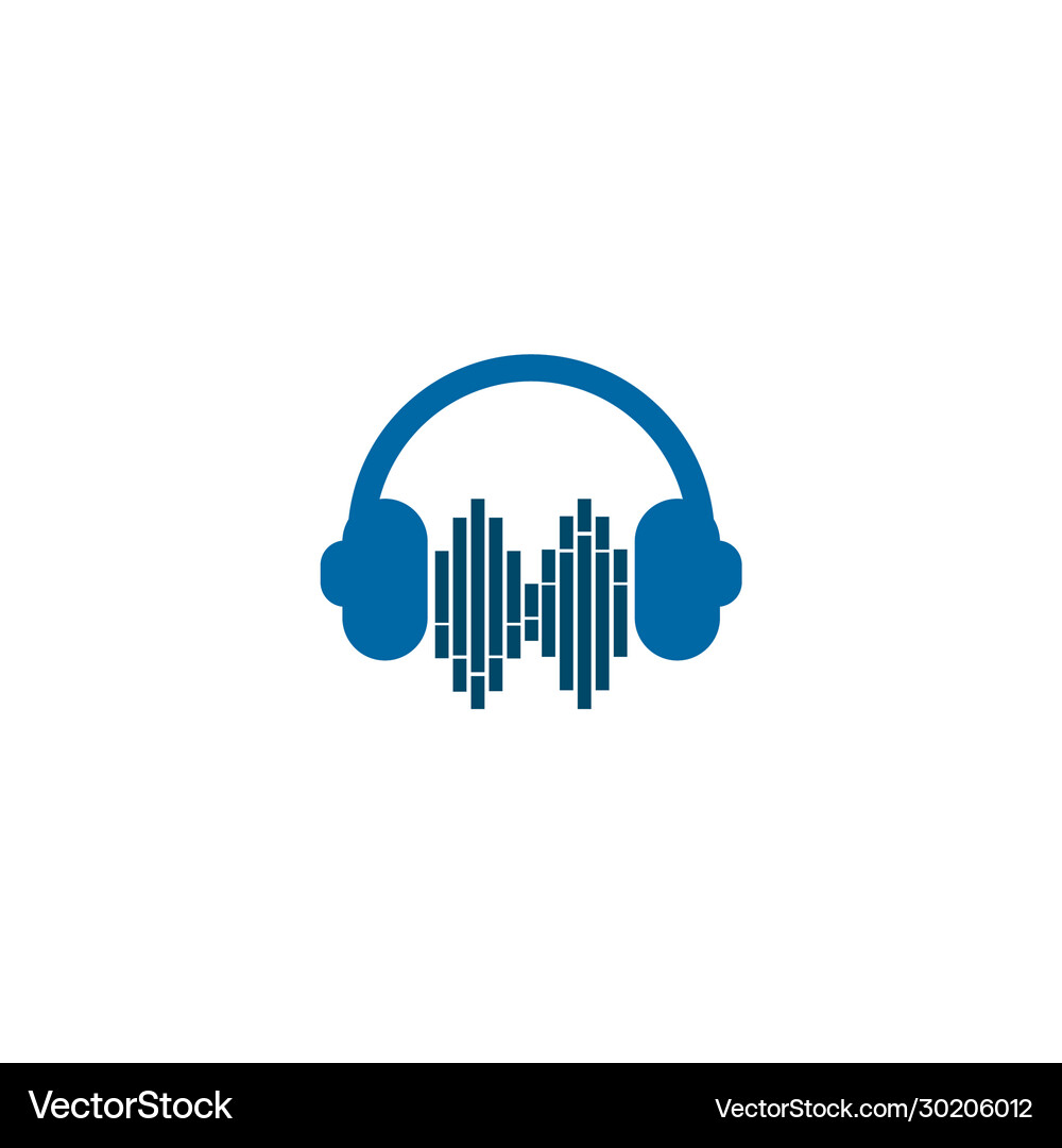 Music headphone icon logo design template Vector Image