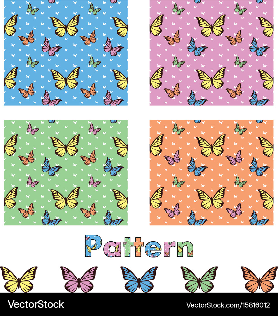 Pattern butter fly seamless patterns Royalty Free Vector