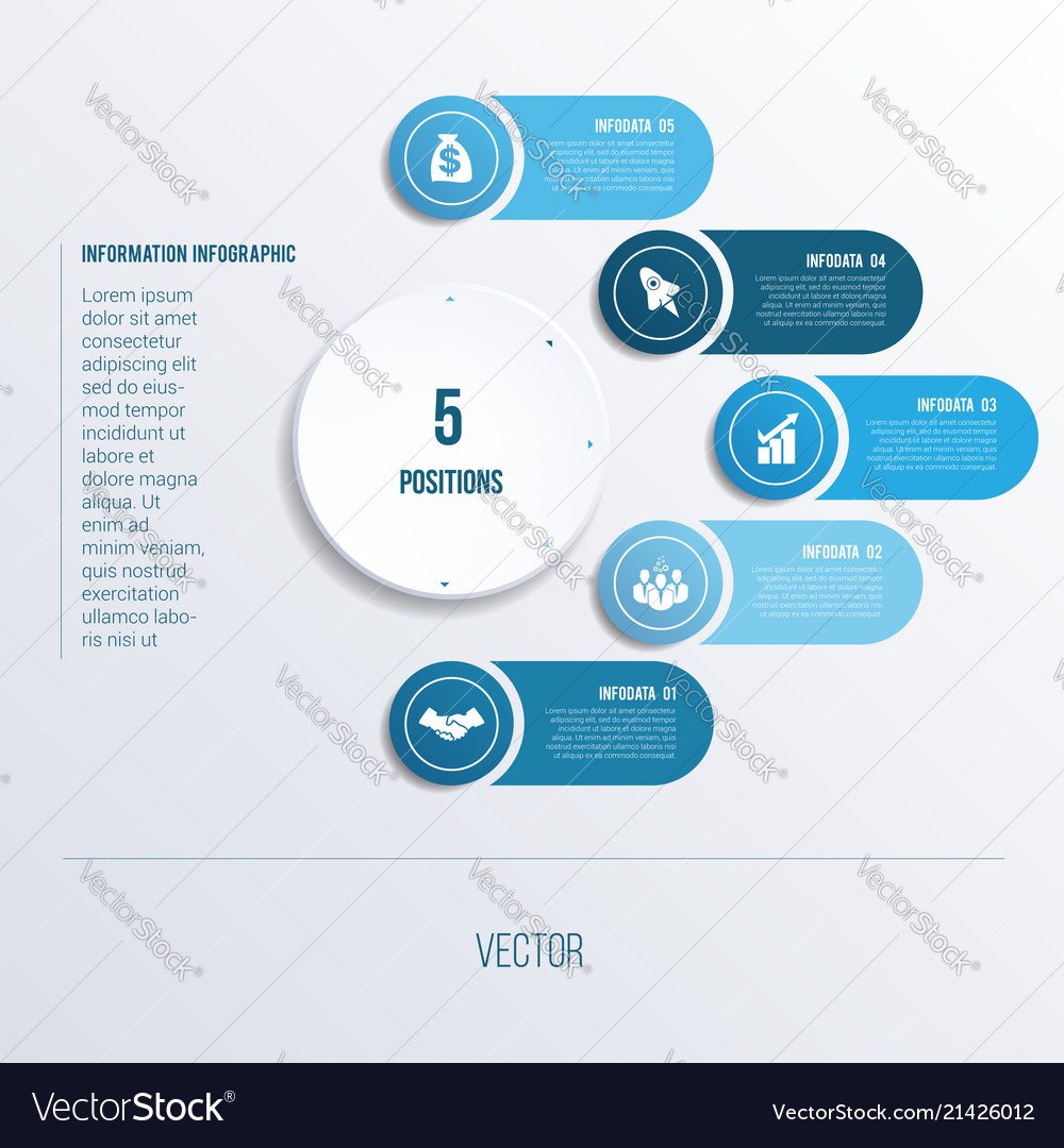Process chart template for presentation 5 option Vector Image