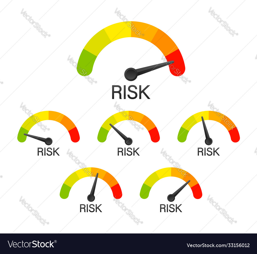 Risk icon on speedometer high meter Royalty Free Vector Risk icon on speedometer high meter Royalty Free Vector