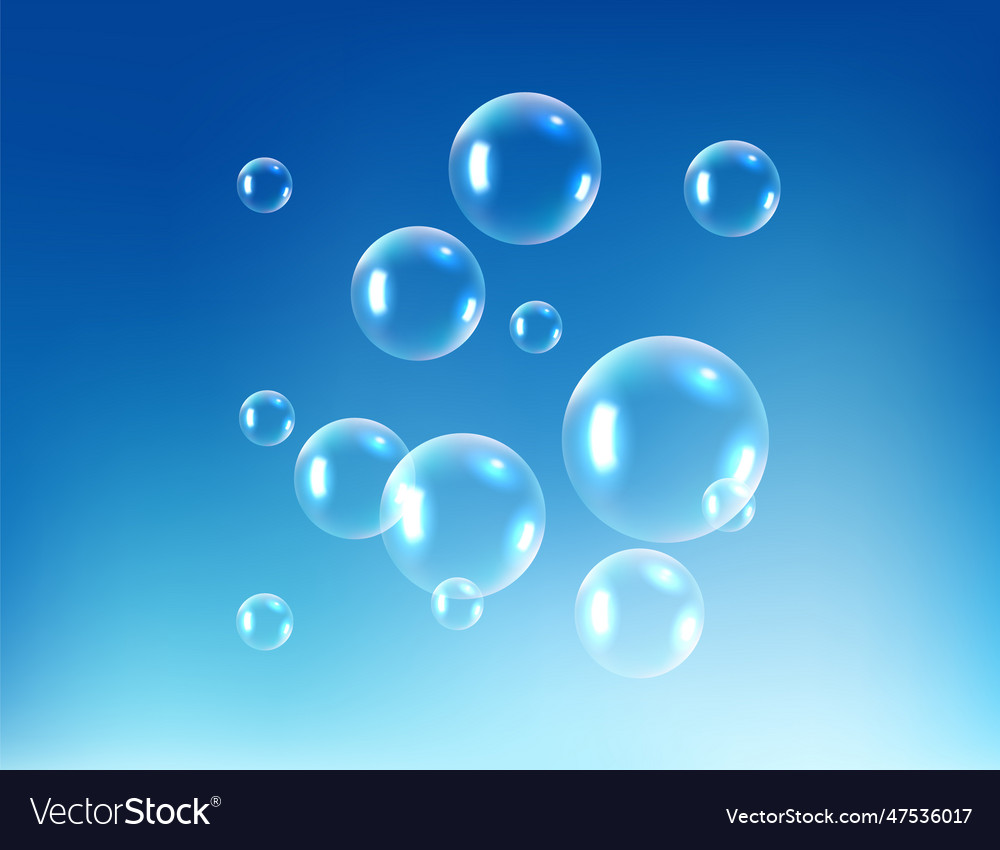Blue wash bubble background soap bubble Royalty Free Vector