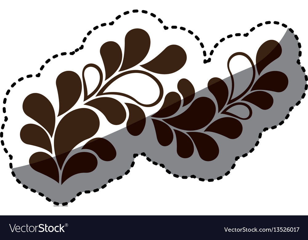 Brown Leaves Decoration Icon Royalty Free Vector Image
