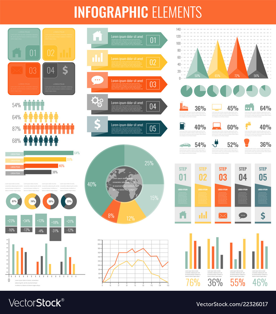 Collection infographic elements template Vector Image