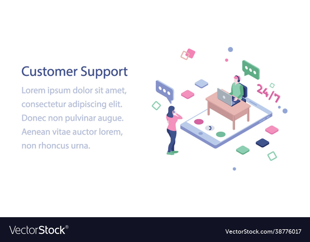 Customer support services Royalty Free Vector Image