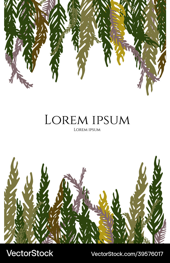 Flora in green colors Royalty Free Vector Image