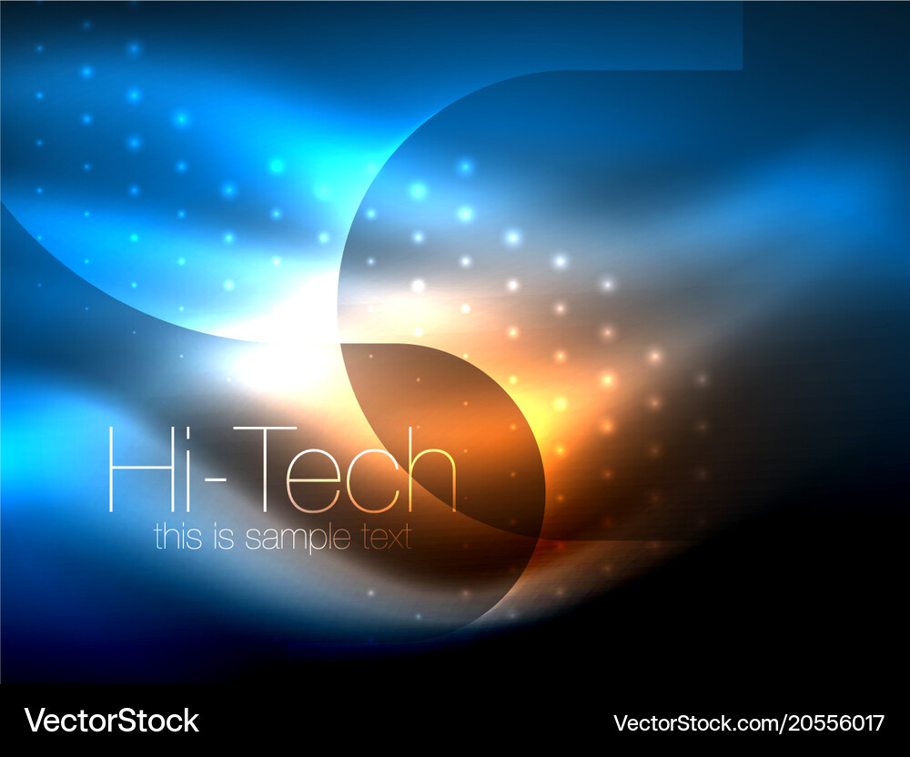 Glittering neon glowin wave techno modern art Vector Image