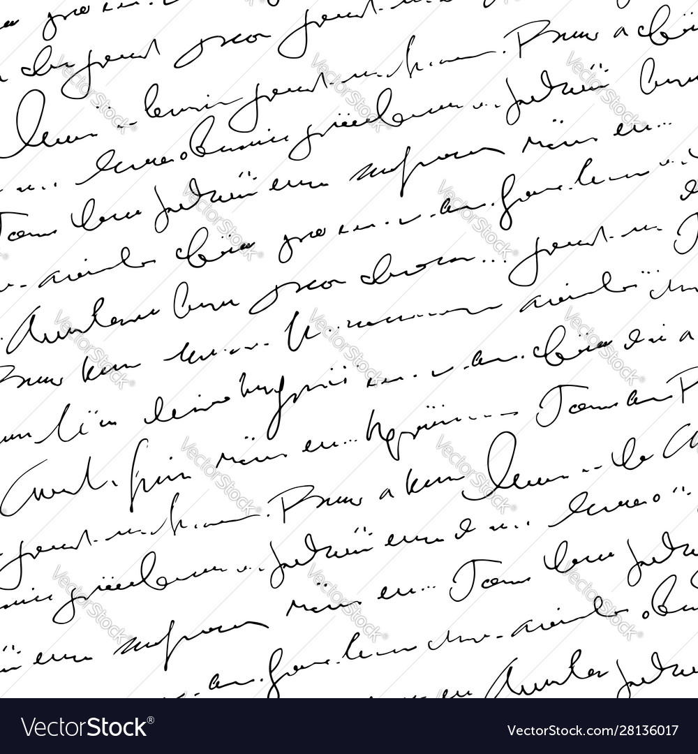 Handwritten abstract text seamless pattern Vector Image