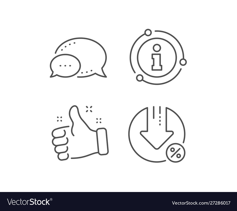 Loan percent decrease line icon discount sign Vector Image