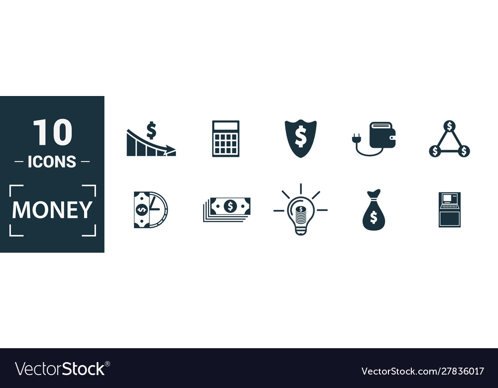 Money icon set include creative elements Vector Image