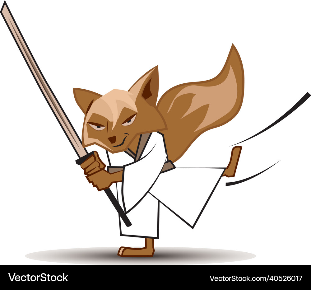 Ninja fox Royalty Free Vector Image - VectorStock