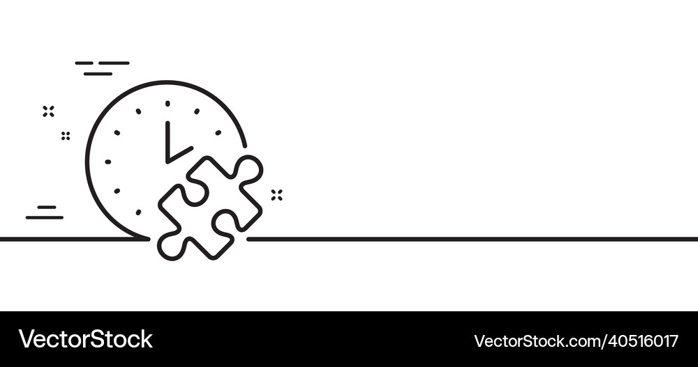 Puzzle time line icon jigsaw piece with clock Vector Image