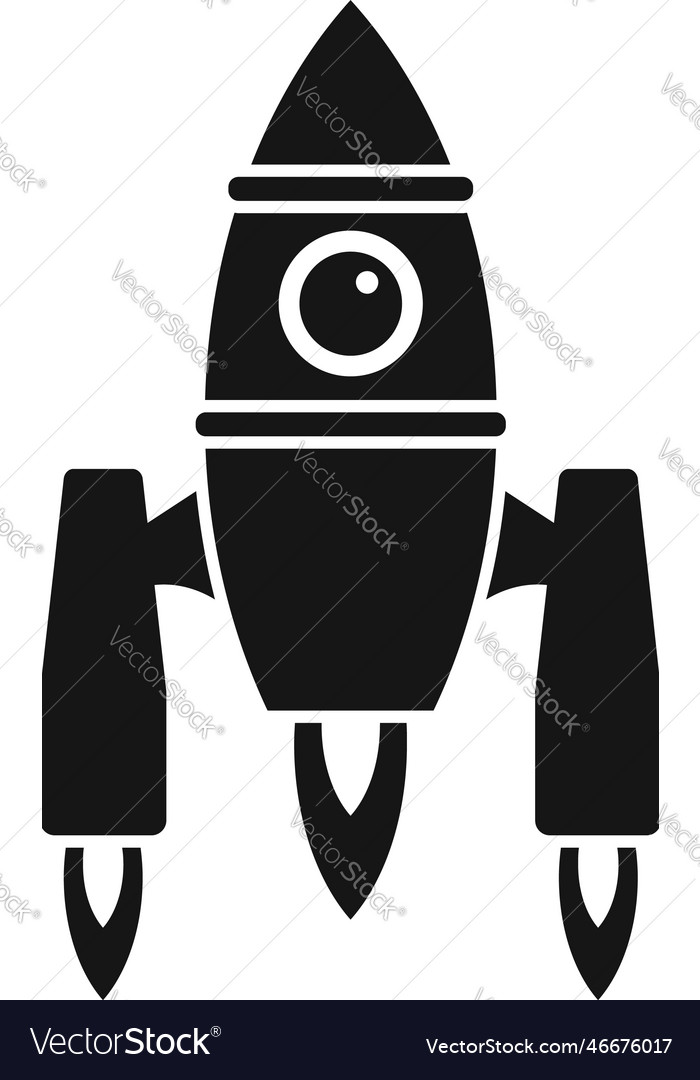 Rocket startup icon simple fire start Royalty Free Vector