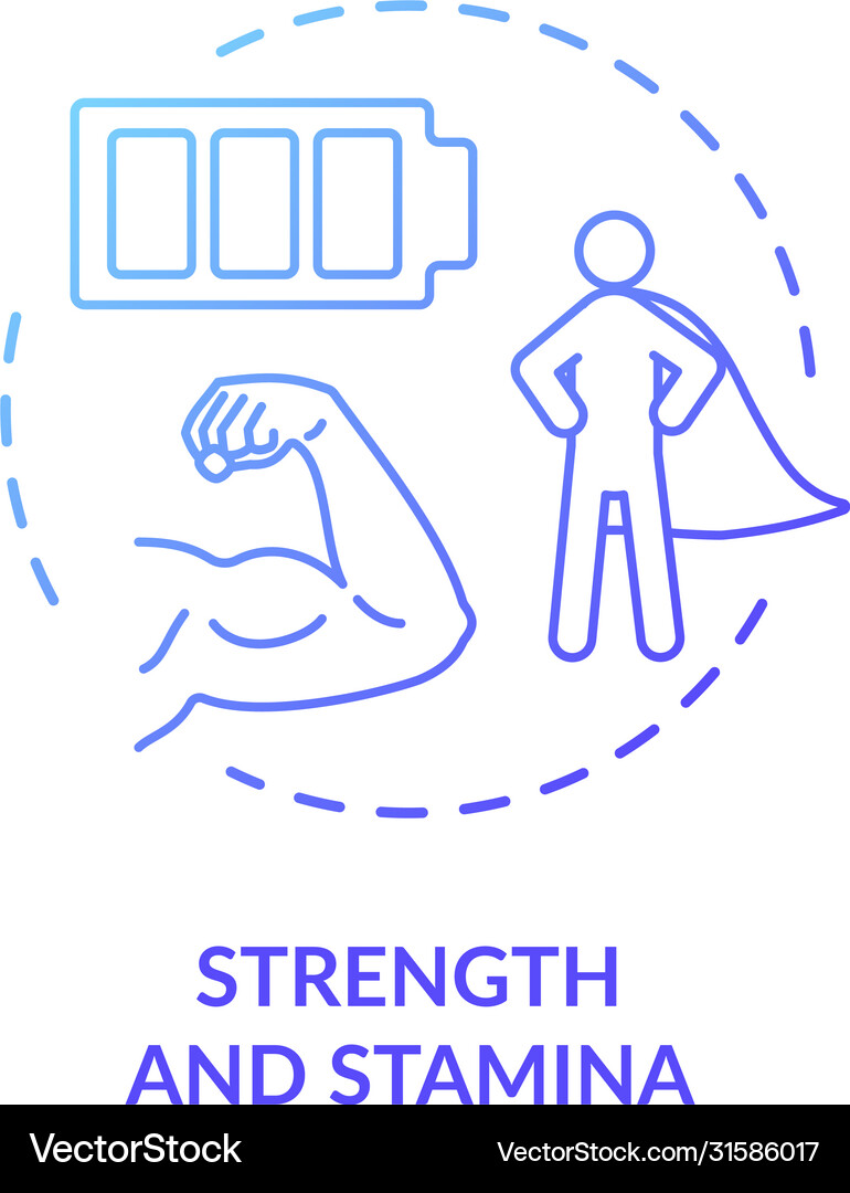 Strength and stamina blue concept icon Royalty Free Vector