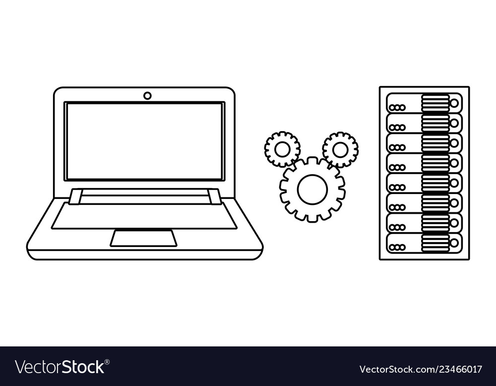 Technology computing support cartoon Royalty Free Vector