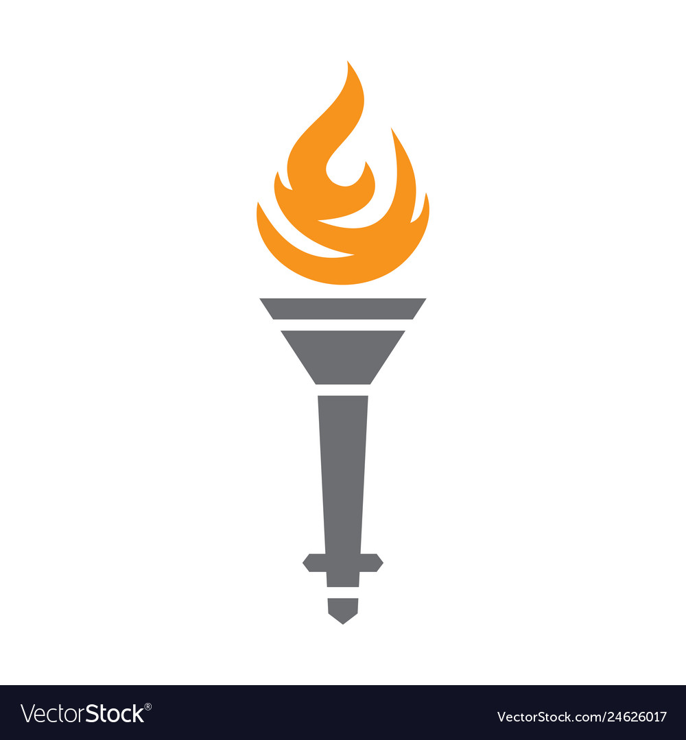 Torch icon on background for graphic and web Vector Image