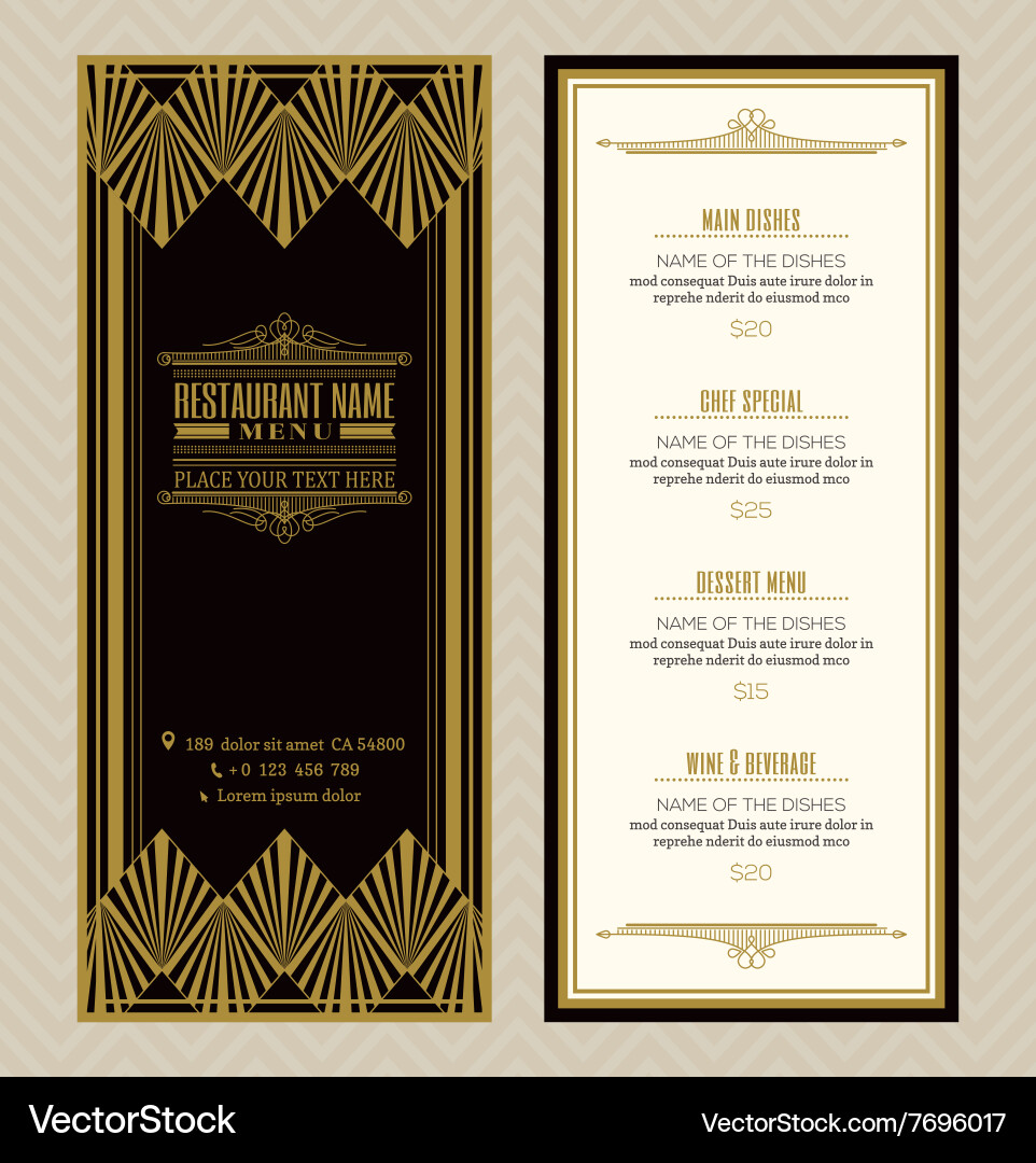 Vintage restaurant or cafe menu design template Vector Image