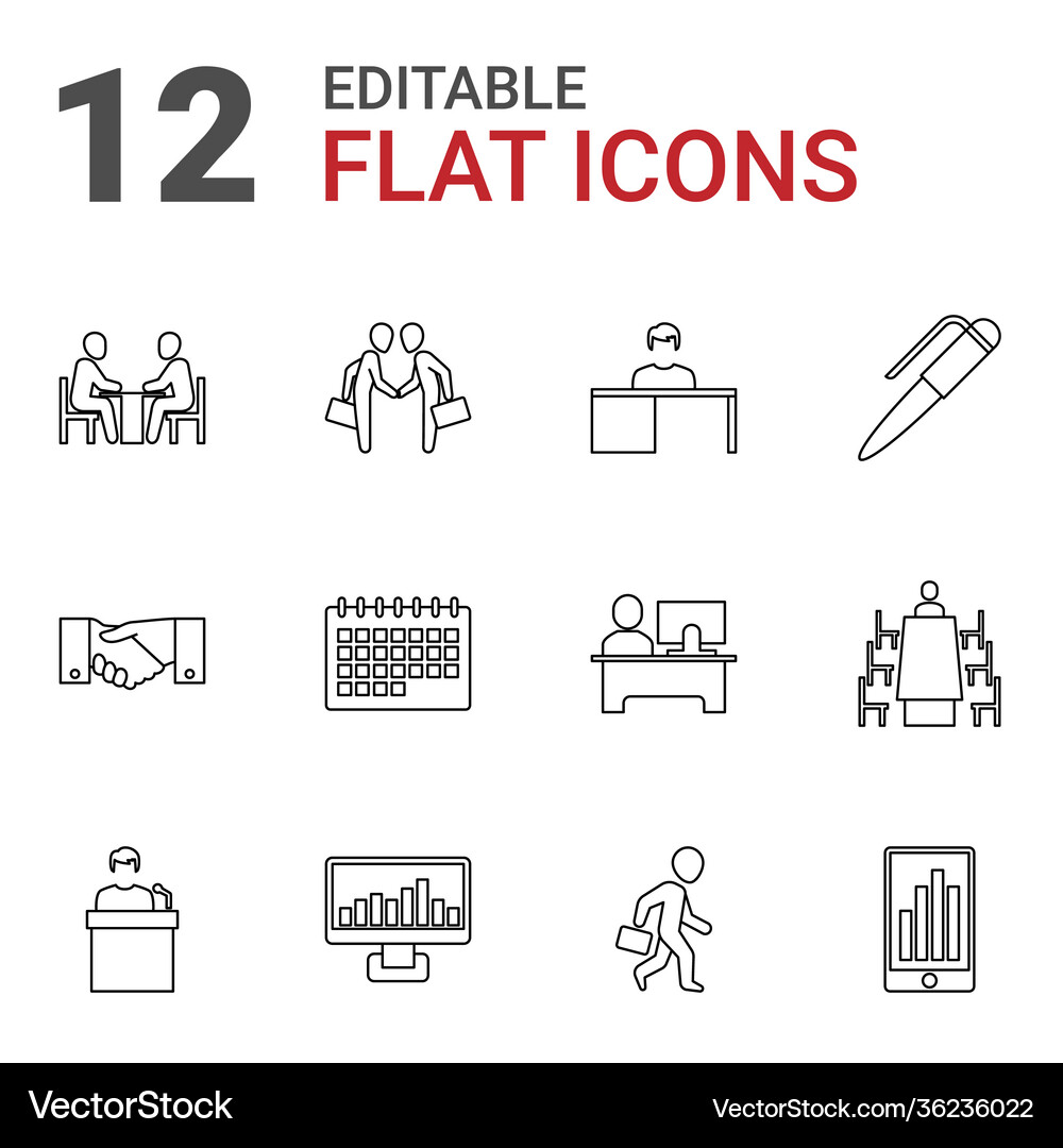 12 meeting icons Royalty Free Vector Image - VectorStock