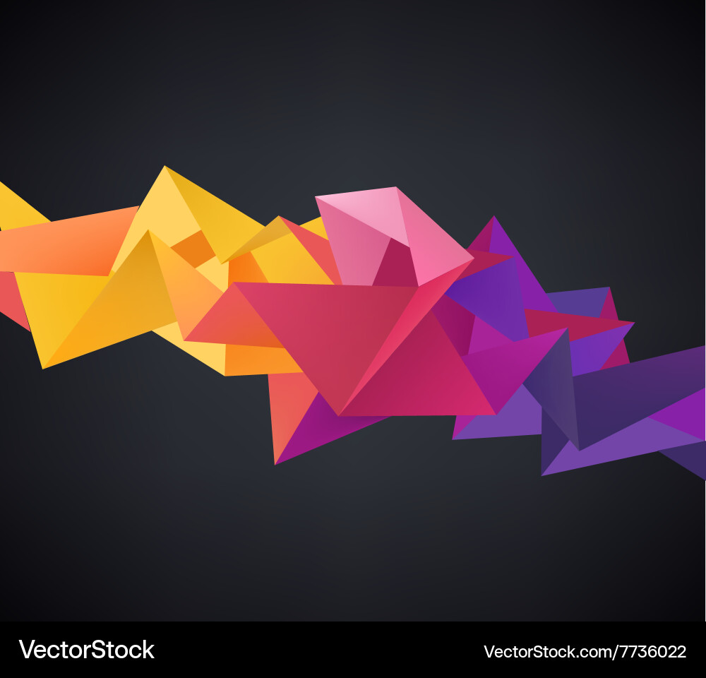 Abstract crystal 3d faceted geometric Royalty Free Vector