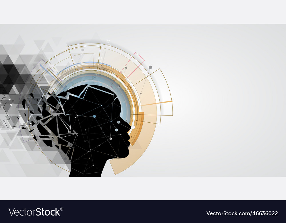 Artificial intelligence technology web background Vector Image