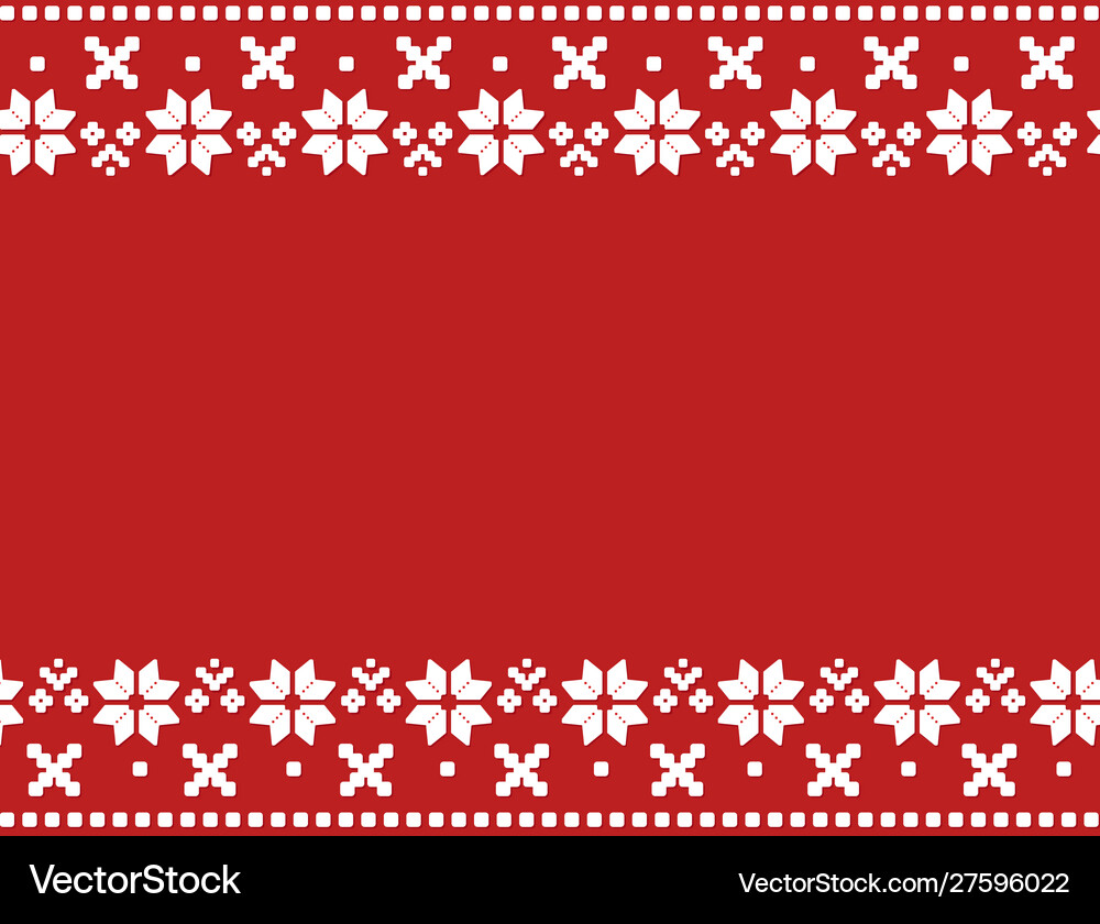 Christmas border with traditional geometric Vector Image