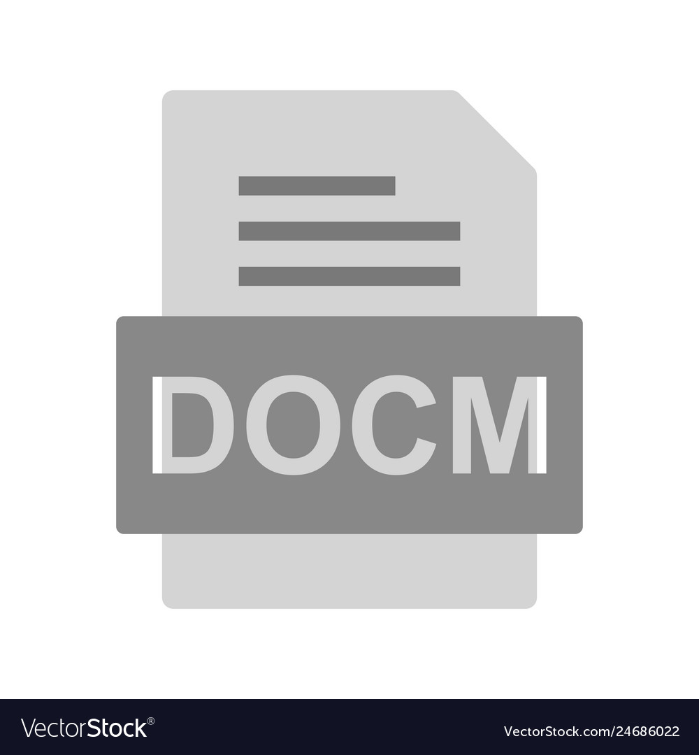 Docm file document icon Royalty Free Vector Image